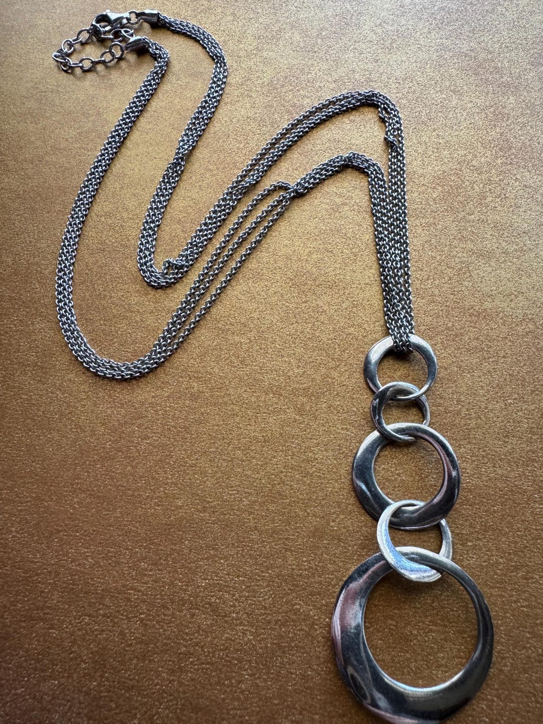 Freeform Sterling Circles Pendant - Etsy