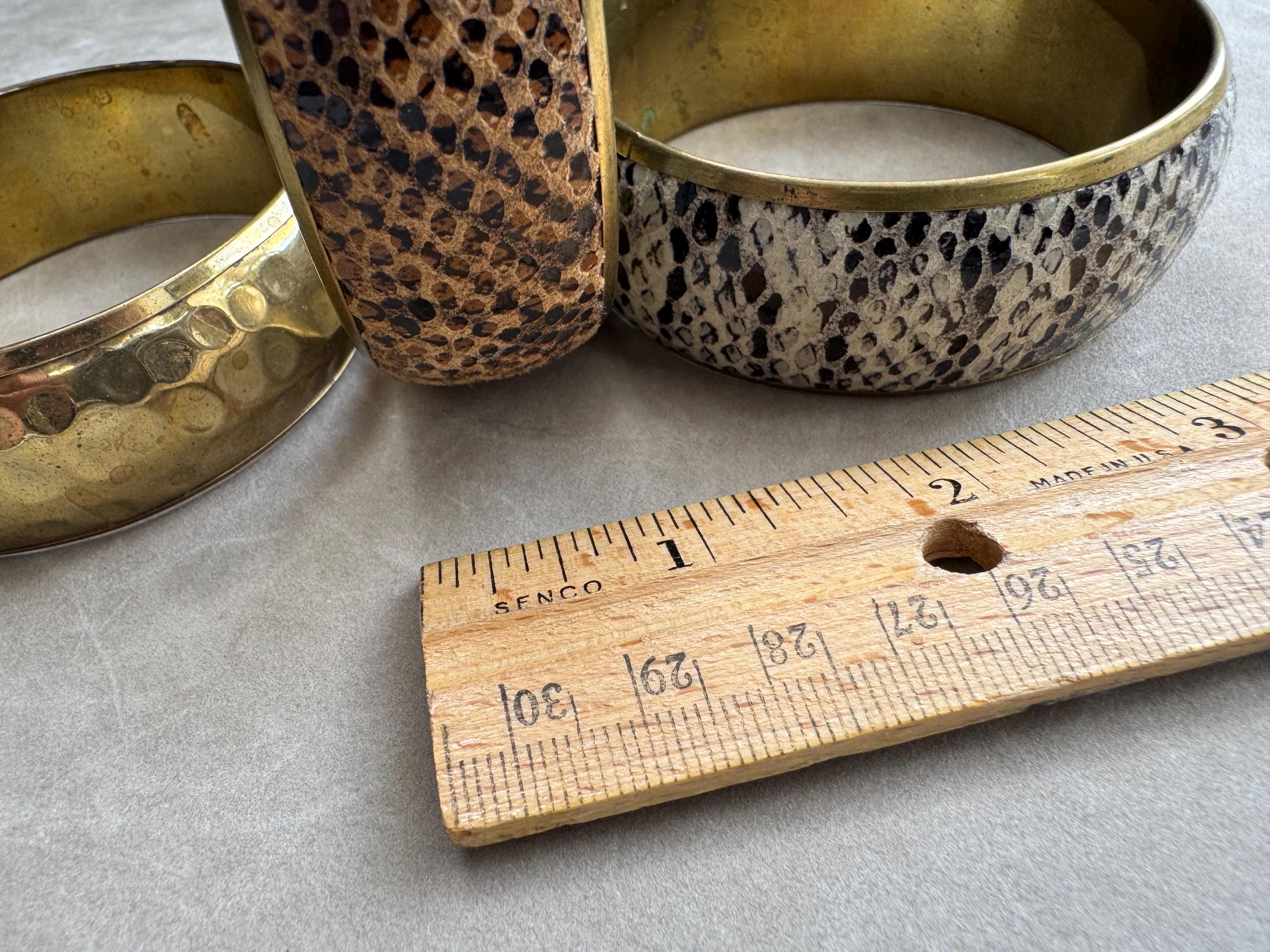 Brass Faux Snakeskin Bangle Trio - Etsy