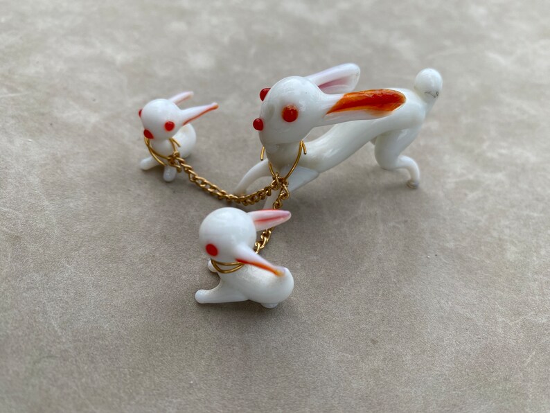 Japanese Miniature Glass Rabbits - Etsy