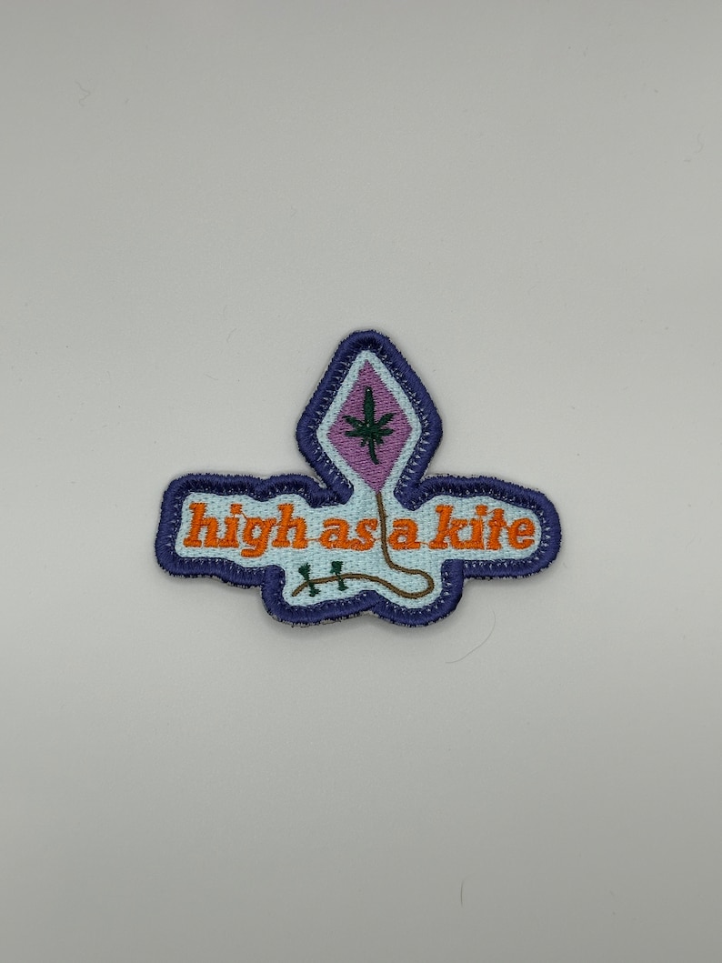 High as a Kite Embroidered Patch - Etsy