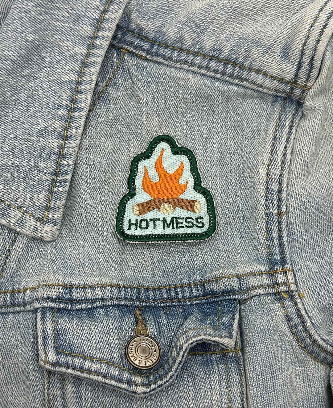 Hot Mess Embroidered Campfire Patch - Etsy