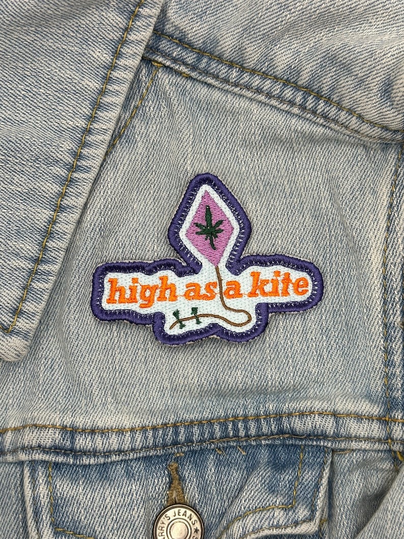 High as a Kite Embroidered Patch - Etsy