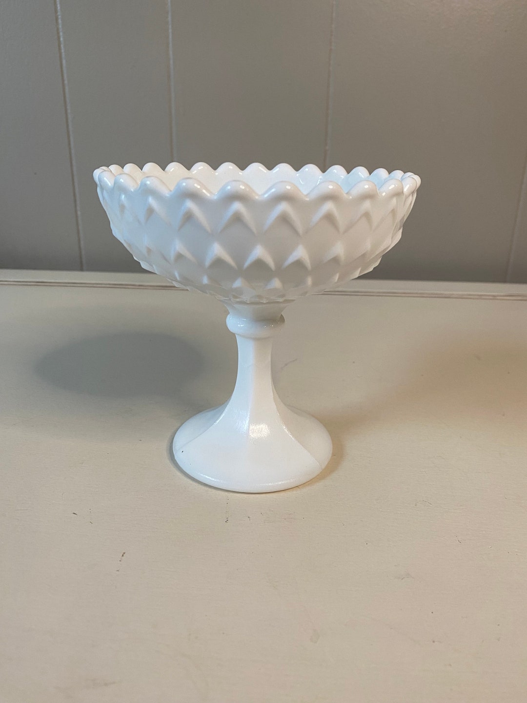 Milk Glass Compote Bowl Made in Germany - Etsy