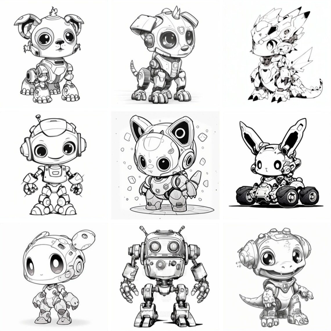 61 Cute Robot Coloring Page Book, Dino, Animal, Humanoids, and More ...