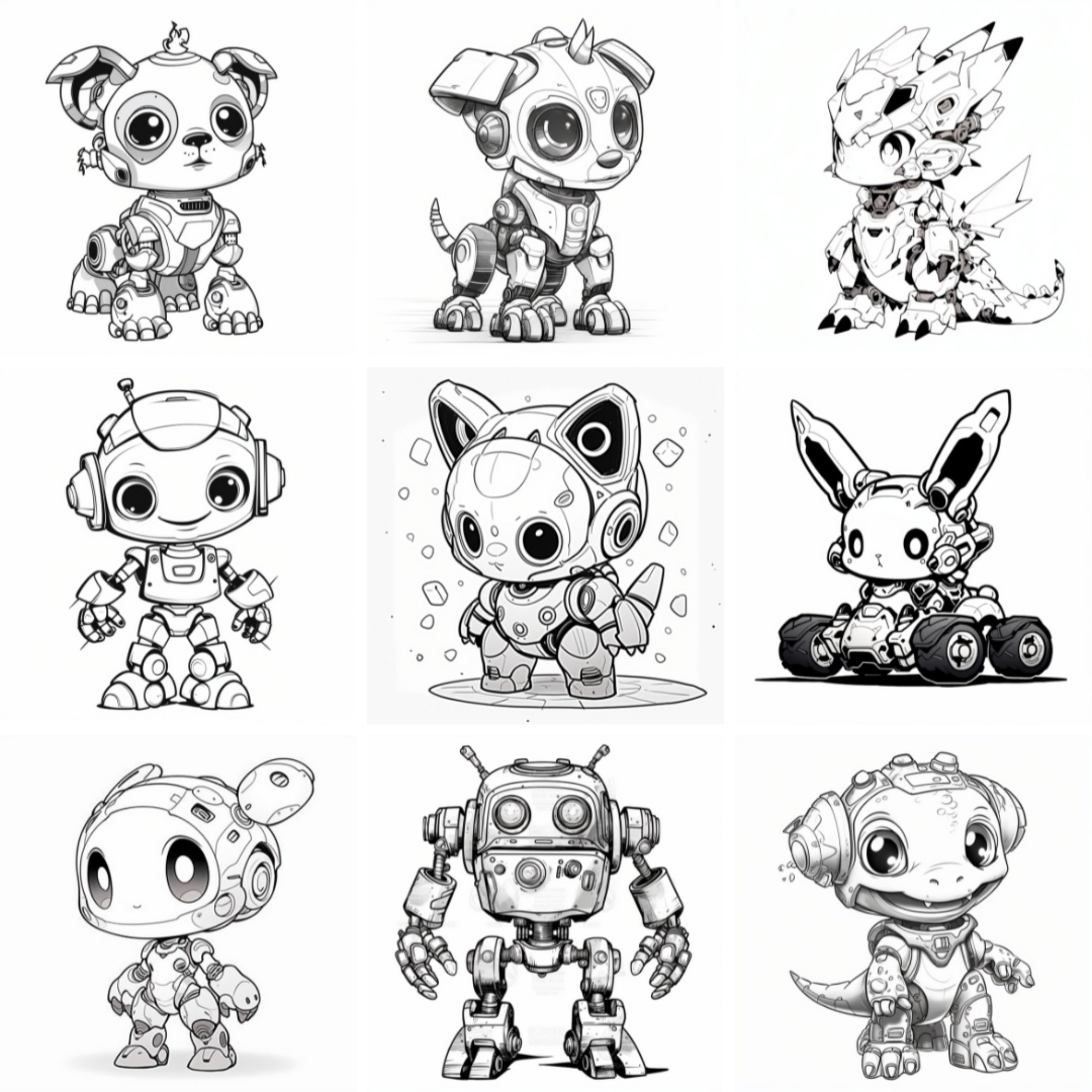 61 Cute Robot Coloring Page Book, Dino, Animal, Humanoids, and More ...
