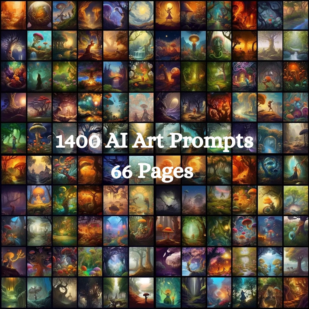 1400 AI Art Prompts Works With Midjourney and More Digital Art Clipart ...
