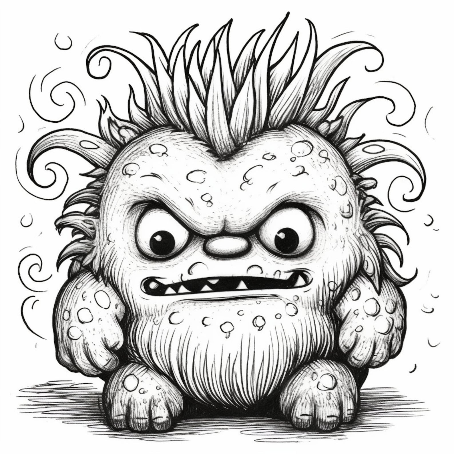 20 Cute Tiny Monster Coloring Page Book Fun for Adults and Kids Instant ...