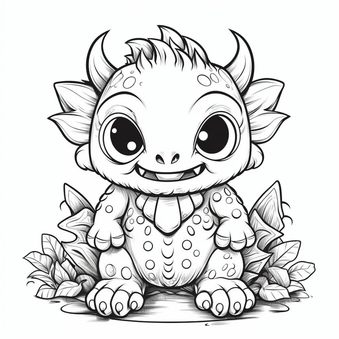 20 Cute Tiny Monster Coloring Page Book Fun for Adults and Kids Instant ...