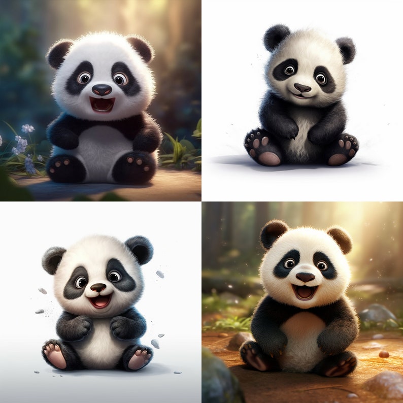 Huge Panda Clipart Bundle 44 Total PNG Panda Lovers Many - Etsy