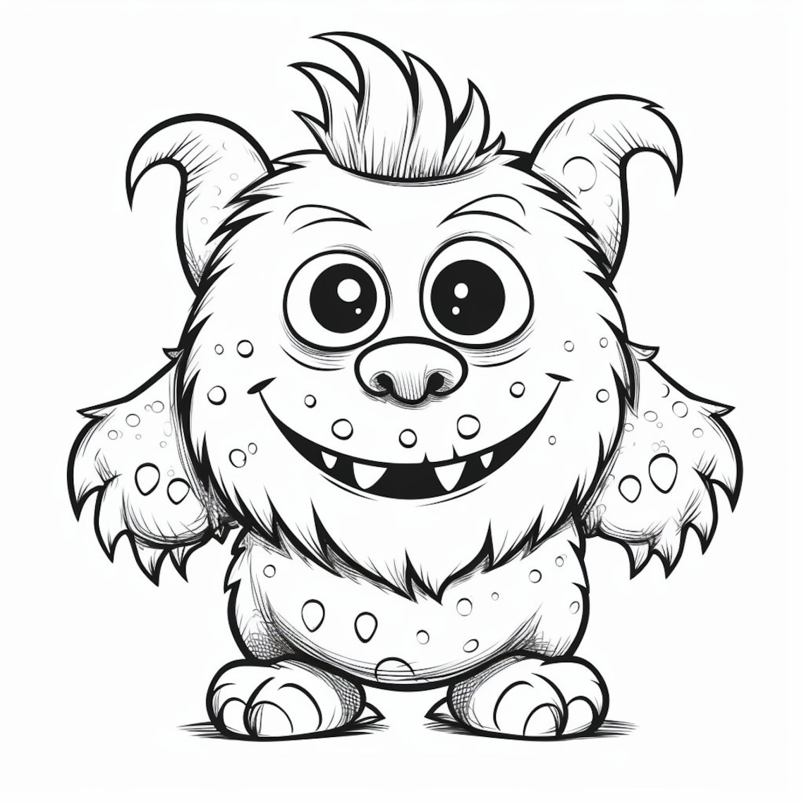 20 Cute Tiny Monster Coloring Page Book Fun for Adults and Kids Instant ...