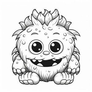 20 Cute Tiny Monster Coloring Page Book | Fun for Adults and Kids ...