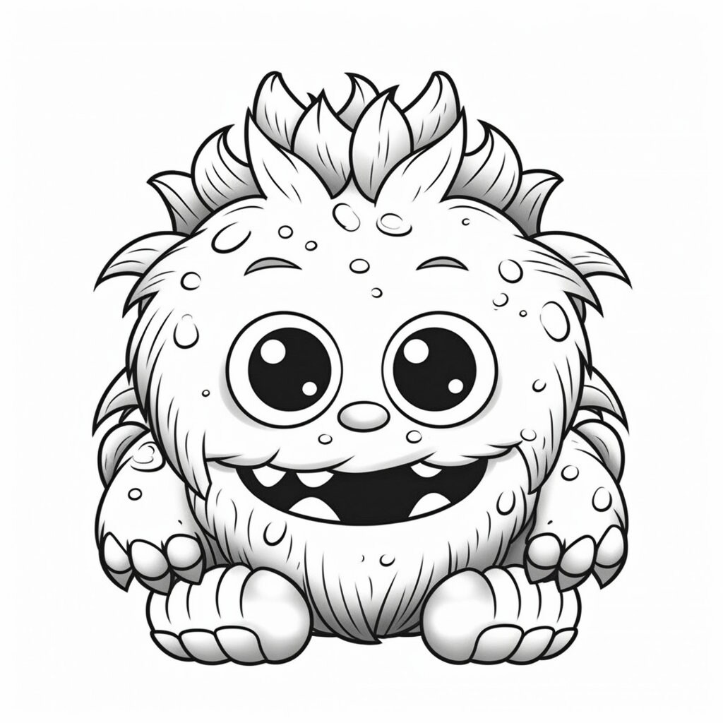 20 Cute Tiny Monster Coloring Page Book Fun for Adults and Kids Instant ...