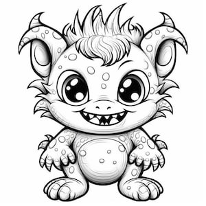 20 Cute Tiny Monster Coloring Page Book | Fun for Adults and Kids ...
