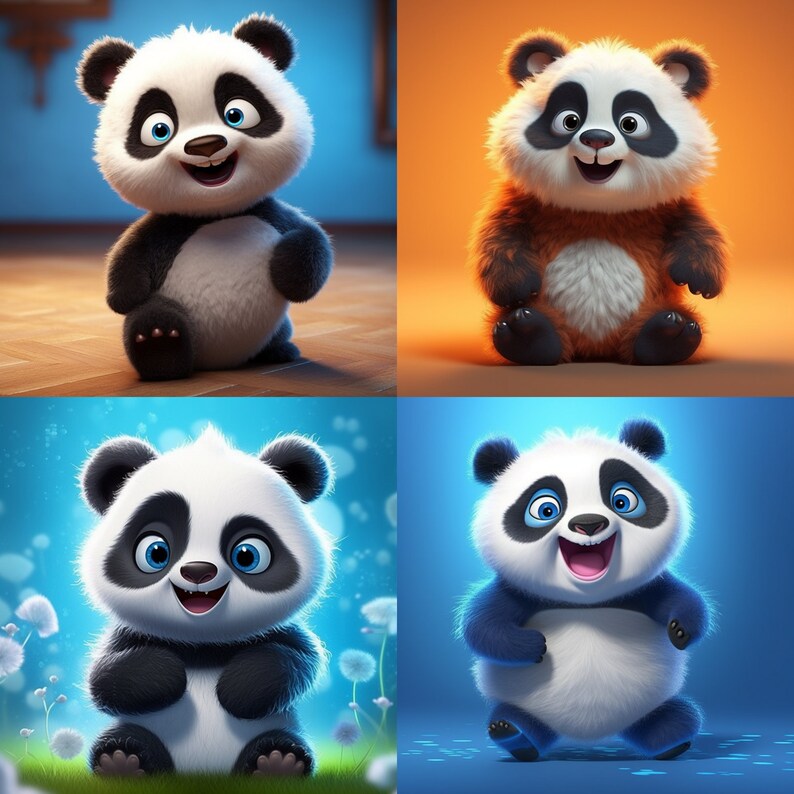 Huge Panda Clipart Bundle 44 Total PNG Panda Lovers Many - Etsy