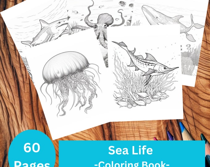 60 Sea Life Coloring Pages - Etsy Canada