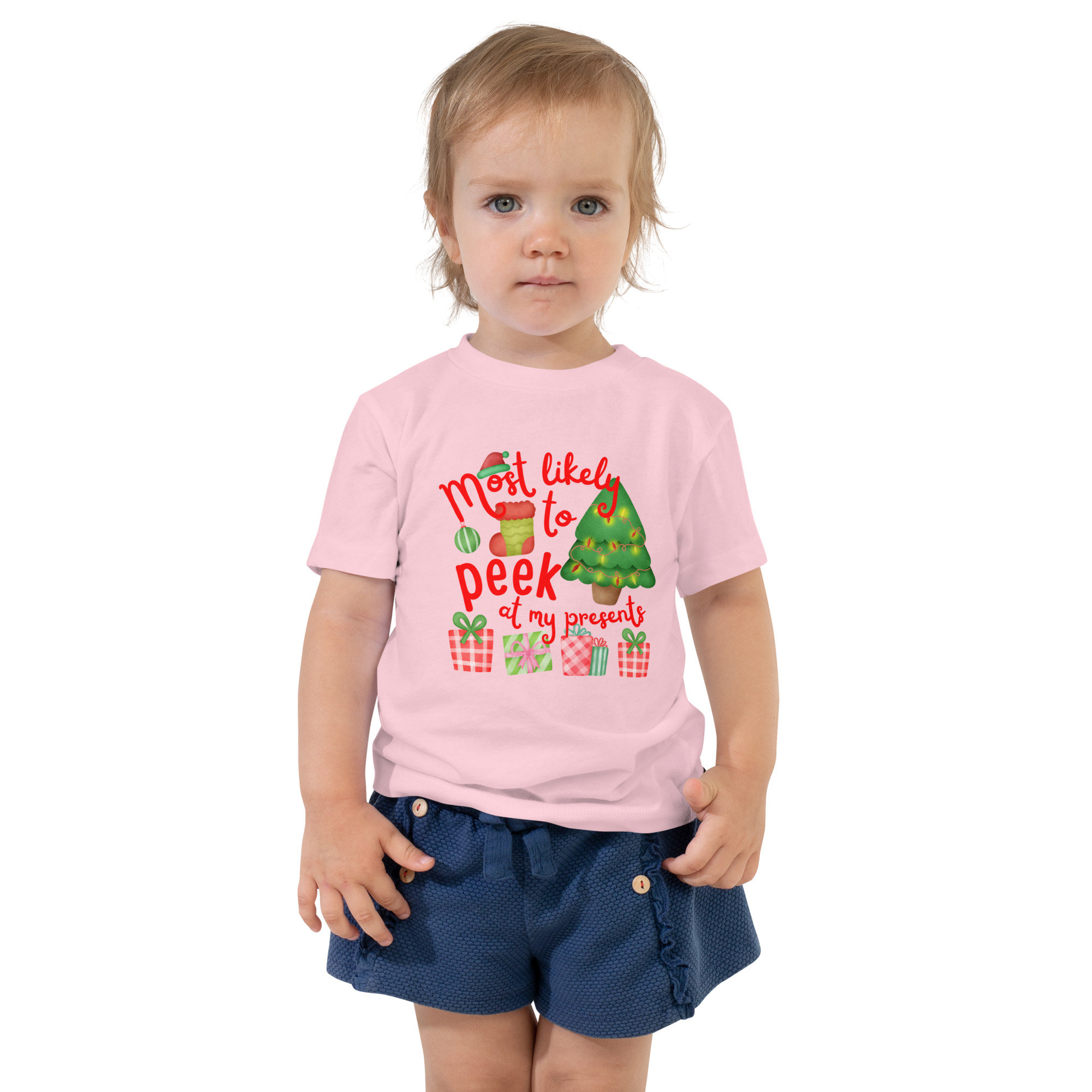 Most Likely to Peek at My Presents Toddler Christmas T-shirt | Toddler ...
