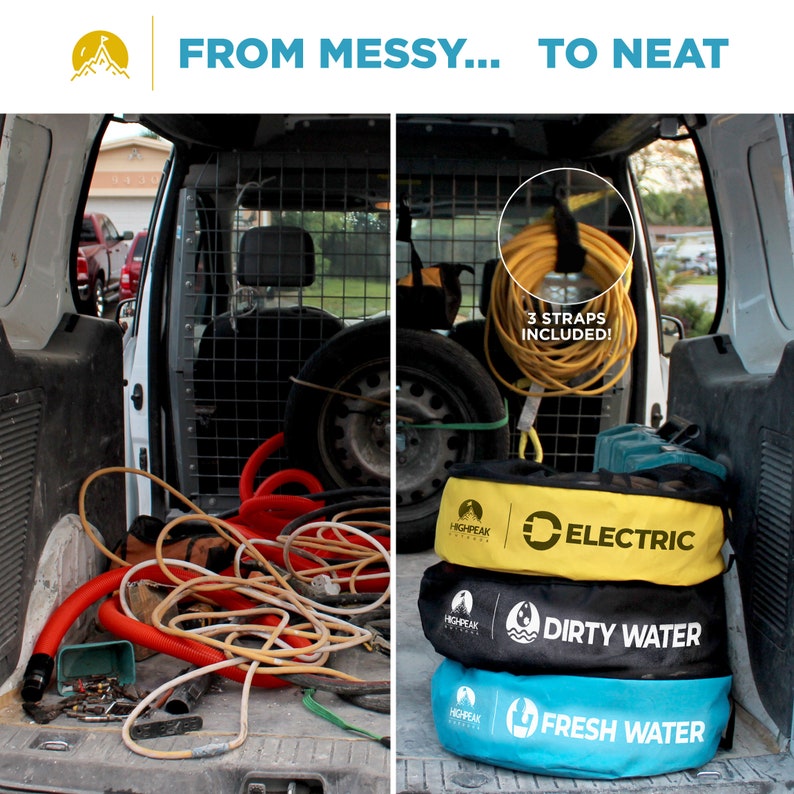 3 Pack Waterproof Hose & Accessories Storage Bags for Home, Work Van ...