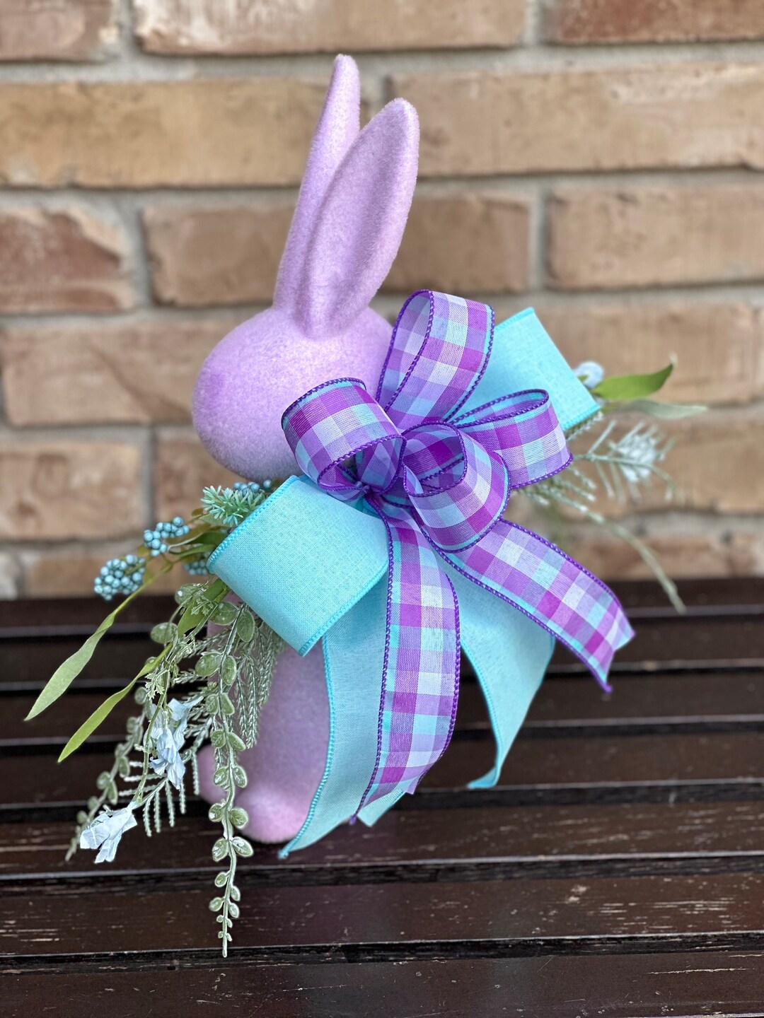 Flocked Bunny, Flocked Easter Decor, Spring Decor - Etsy