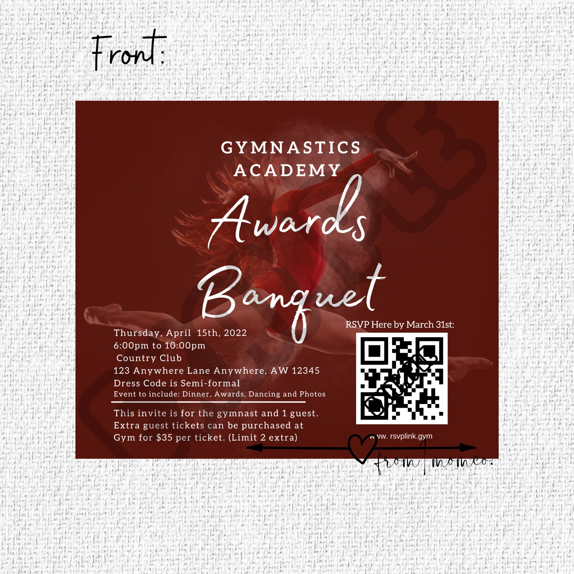 Awards Banquet Invitation: Gymnastics/dance/formal Banquet/basketball ...