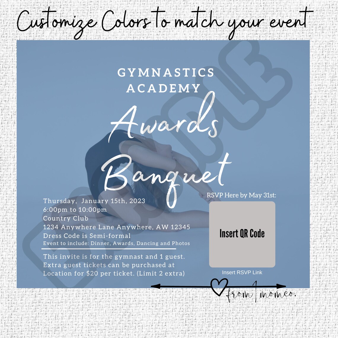 Awards Banquet Invitation: Gymnastics/dance/formal Banquet/basketball ...