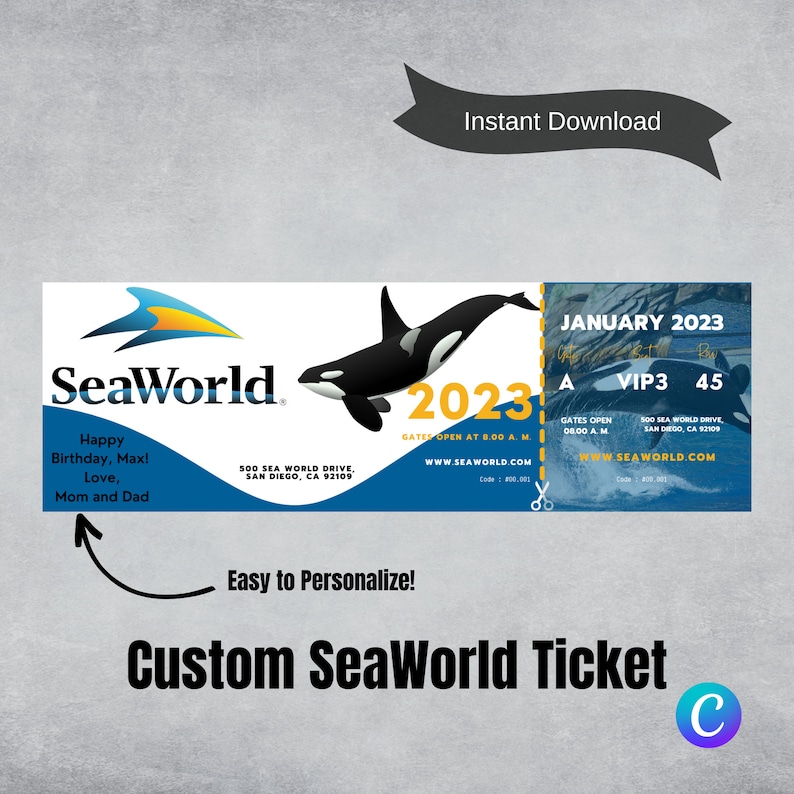 Seaworld Digital Ticket - Etsy