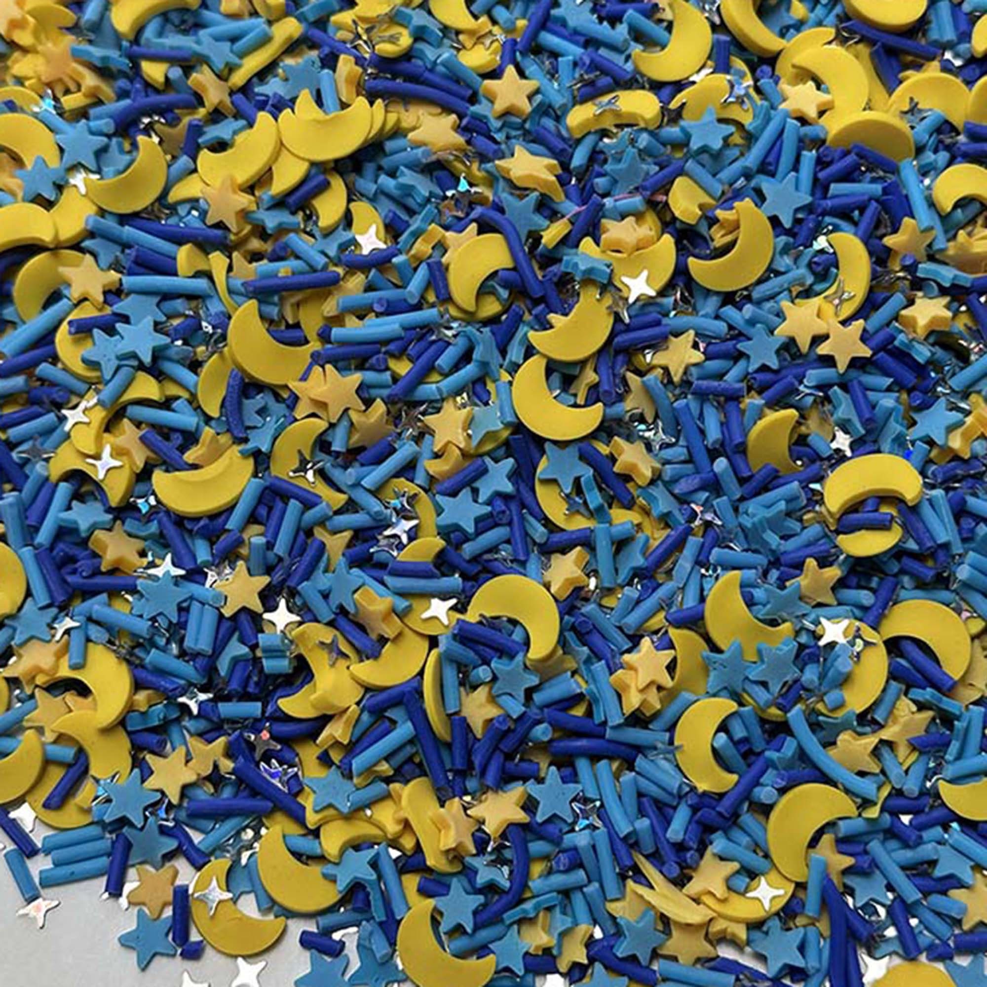 Moon and Stars Polymer Sprinkles Mix, Moon Stars Faux Sprinkles, Clay ...