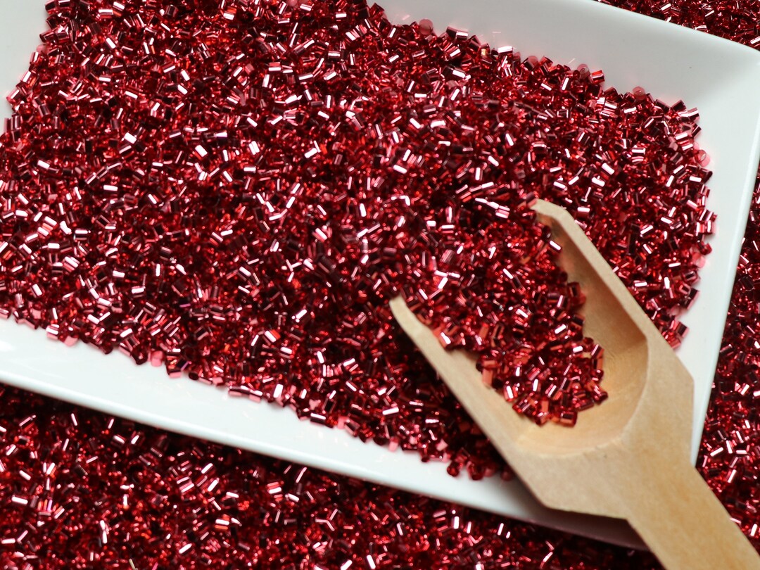 Rose Red Metallic Crispy Bingsu Beads for Crunchy Slime, Straw Beads ...