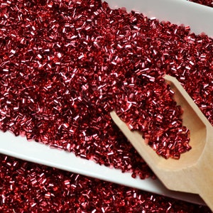 Rose Red Metallic Crispy Bingsu Beads for Crunchy Slime, Straw Beads ...