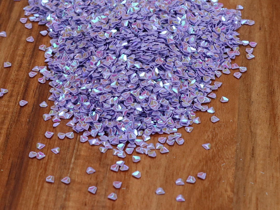 Purple Iridescent Triangle Shape Glitter, Diamond Pyramid Glitter, 3D ...