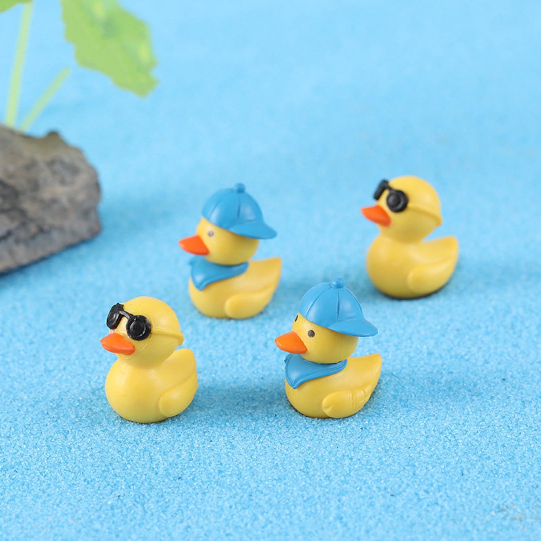 2 Miniature Resin Duck Miniatures, Mini Duck, Dollhouse Ducky ...