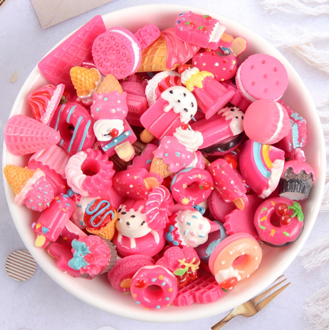 Assorted Rose Sweets/food/character Cabochons Mix, Dollhouse Food ...