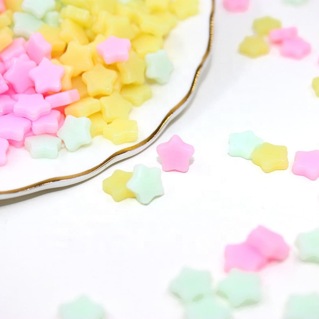 10 Miniature Resin Star Charm, Resin Stars, Resin Decoration, Decoden ...
