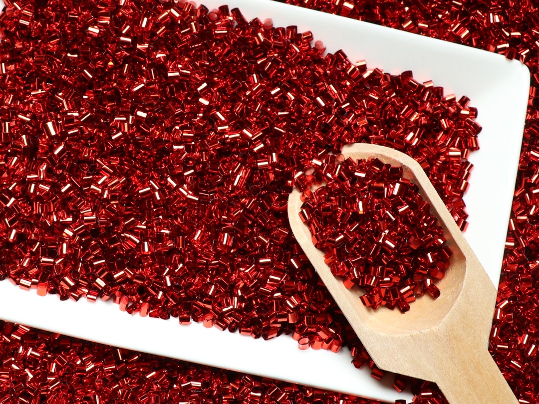 Red Metallic Crispy Bingsu Beads for Crunchy Slime, Straw Beads, 3D ...