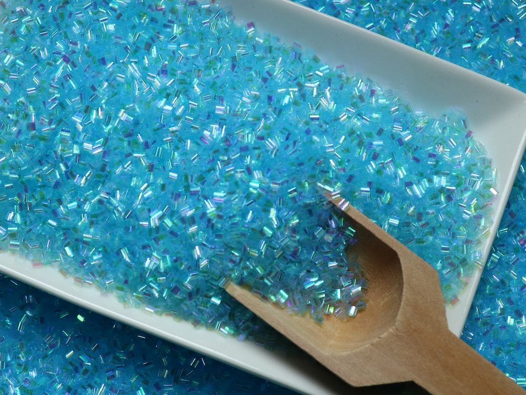 Light Blue Iridescent Crispy Bingsu Beads for Crunchy Slime, Straw ...