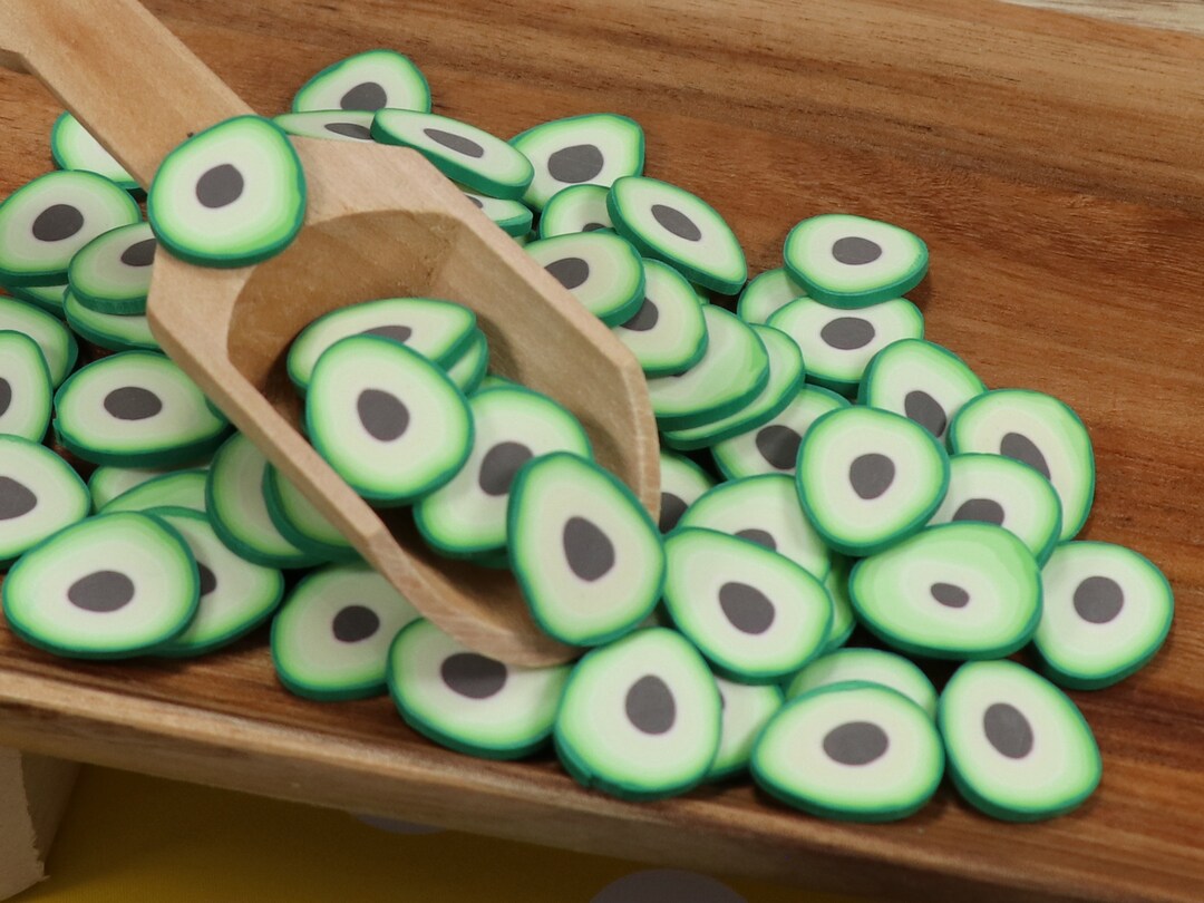 Large Avocado Clay Slices, Polymer Clay Slices, Polymer Slices, Fruit ...