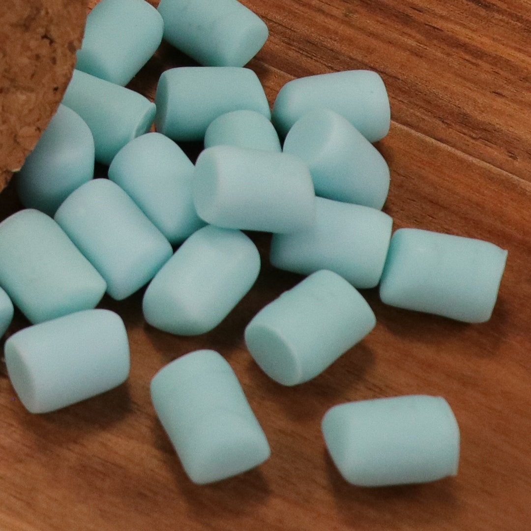 6 Pastel Blue Marshmallows, Kawaii Clay Marshmallows, Desert Cabochons ...