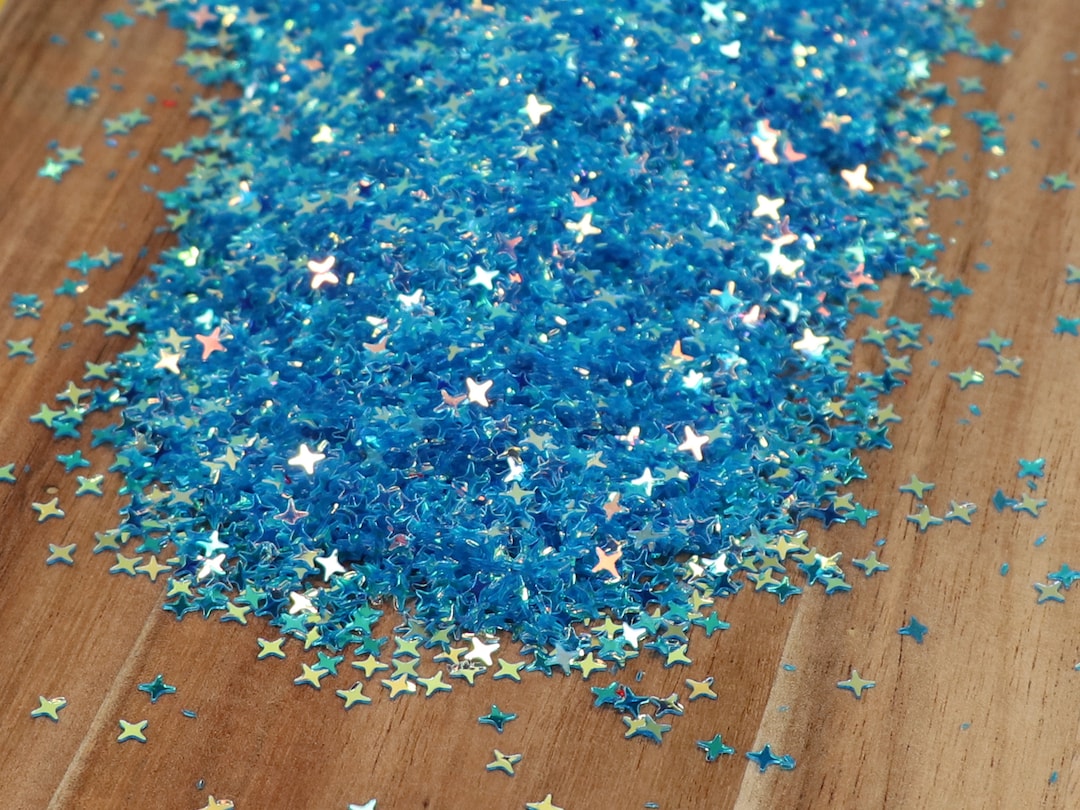Blue Star Glitter, 4 Point Star Glitter, Holo Shift Glitter, Sprinkle ...