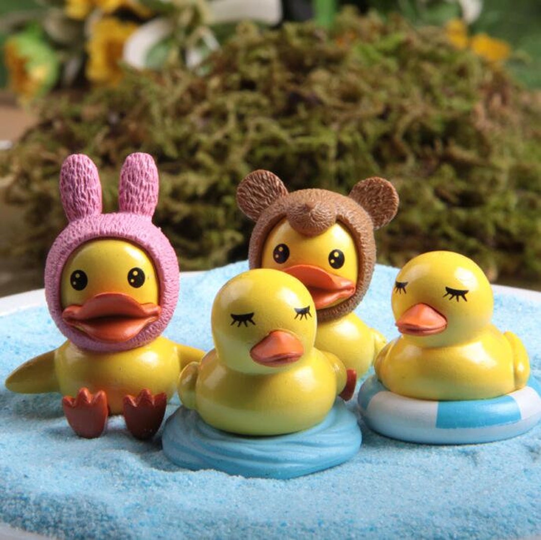 Mini Yellow Duck Figurines, Resin Duck Figurine, Dollhouse Figurine ...