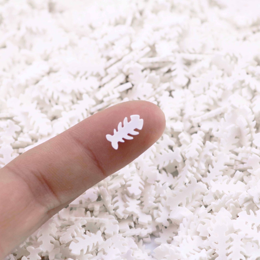 Large Polymer Clay Fish Bone Slices Sprinkles, Faux Food, Miniature ...