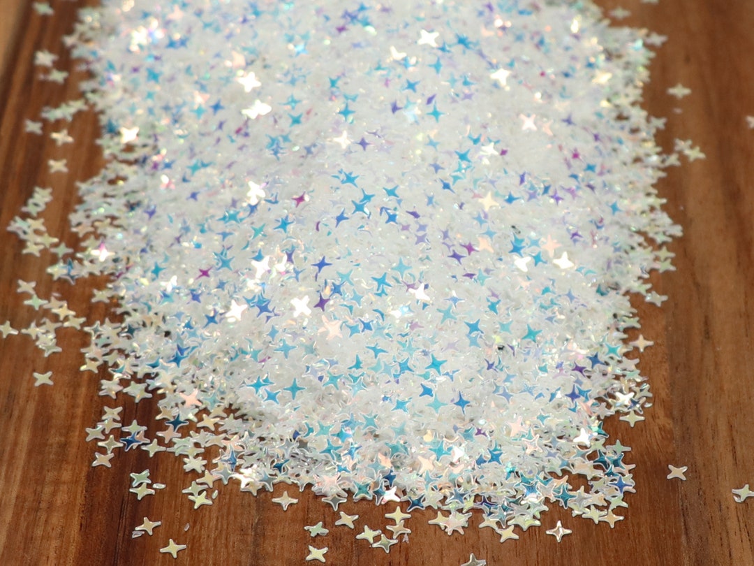 White Star Glitter, 4 Point Star Glitter, Holo Shift Glitter, Sprinkle ...