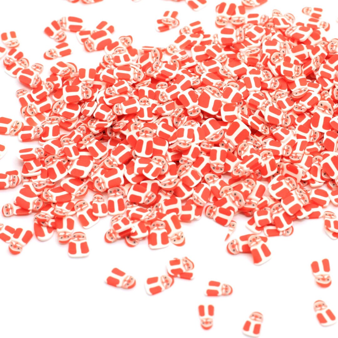 Santa Slices, Santa Sprinkles, Santa Polymer Clay Sprinkles, Clay Fake ...