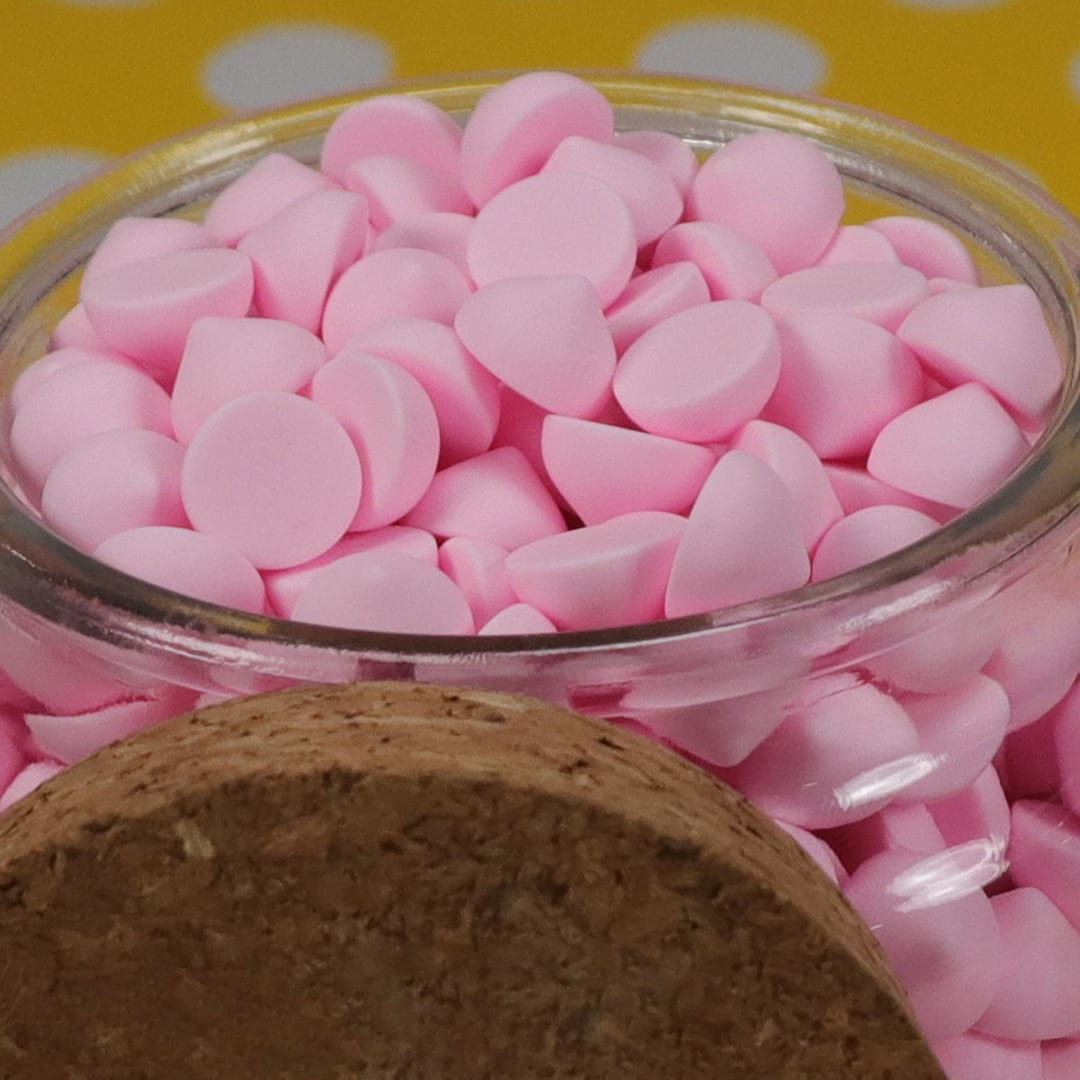 25 Pink Resin Chocolate Chips, Super Realistic, Flat Backed, Fake Bake ...