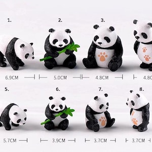 Miniature Panda Bear Animal Figurines, Mini Panda, Dollhouse Diorama ...