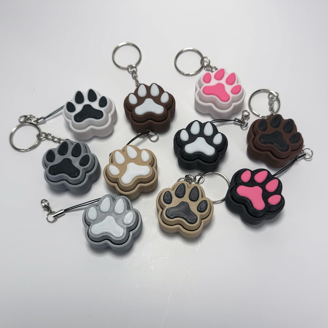 Puppy Paw Fidget Keychain, Dog Paw Fidget Keychain, Clicker Sensory Toy ...