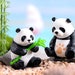 Miniature Panda Bear Animal Figurines, Mini Panda, Dollhouse Diorama ...