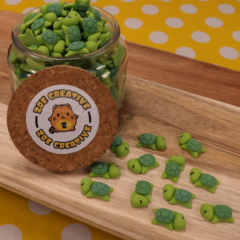 3 Kawaii Sleeping Turtle Cabochons, Flat Back Resin Cabachon, Hard ...