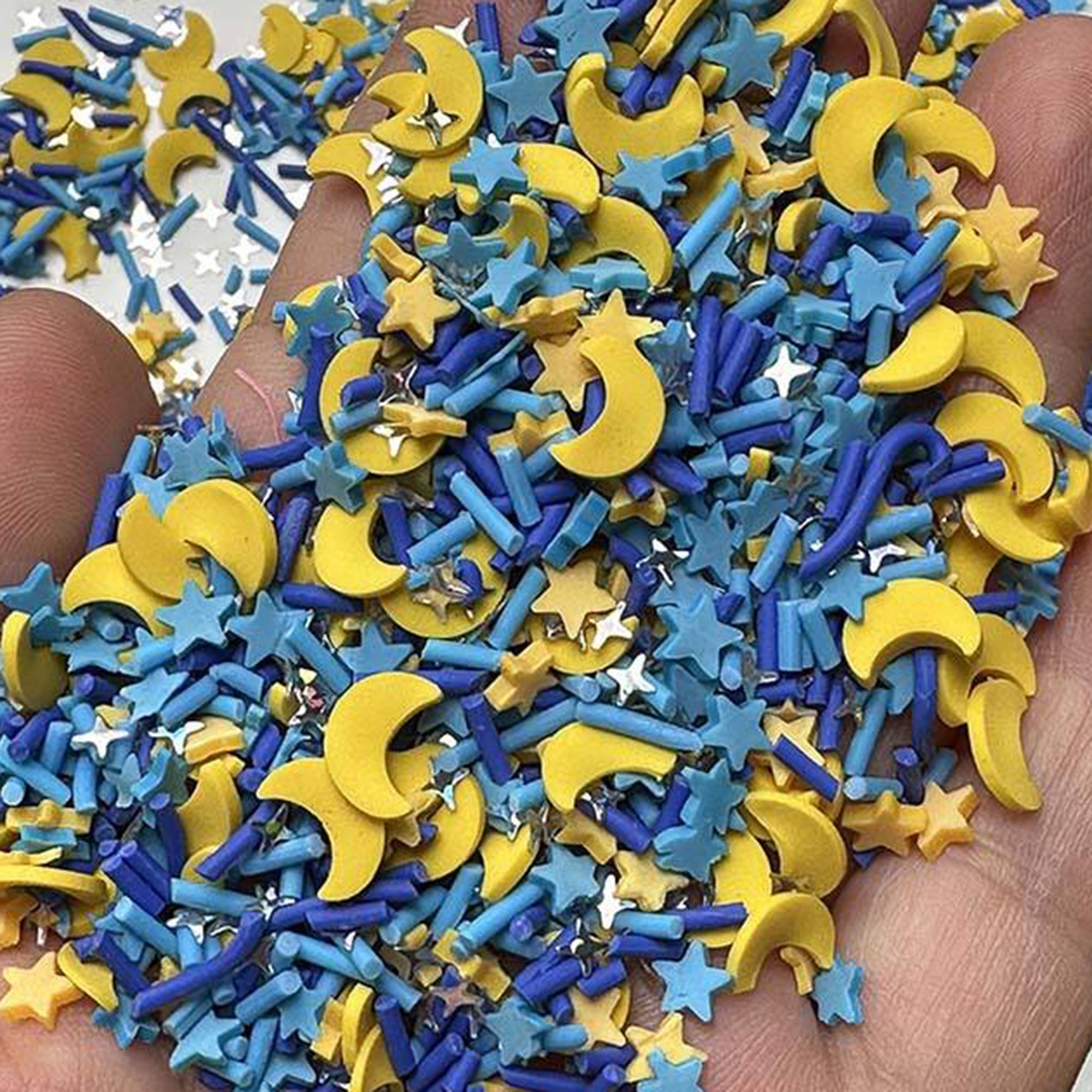 Moon and Stars Polymer Sprinkles Mix, Moon Stars Faux Sprinkles, Clay ...