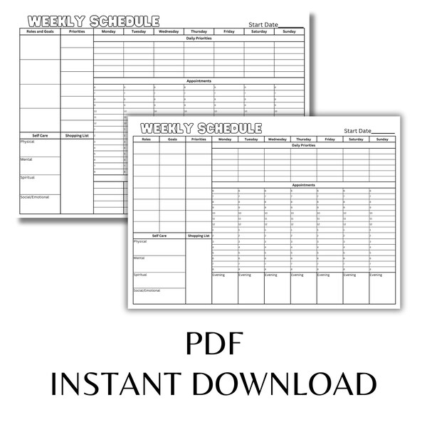 Weekly Planner - Etsy