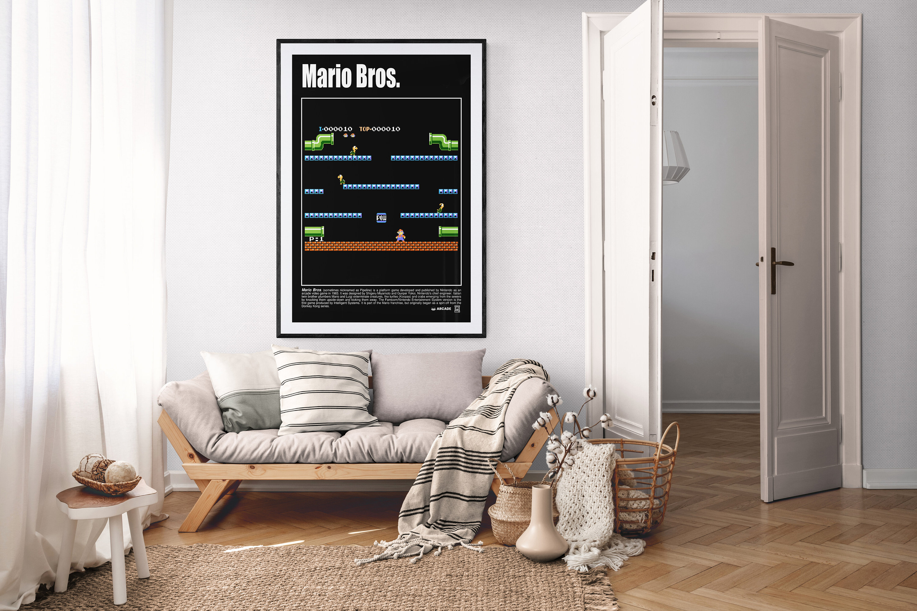 Vintage Arcade Video Game Poster Mario Bros 1983 - Downloadable File ...