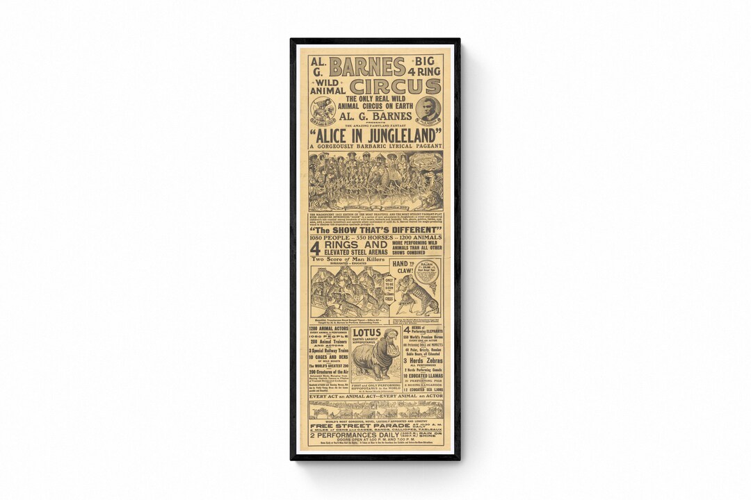 Poster Al. G. Barnes Great Circus 1922 / Downloadable File Resolution ...
